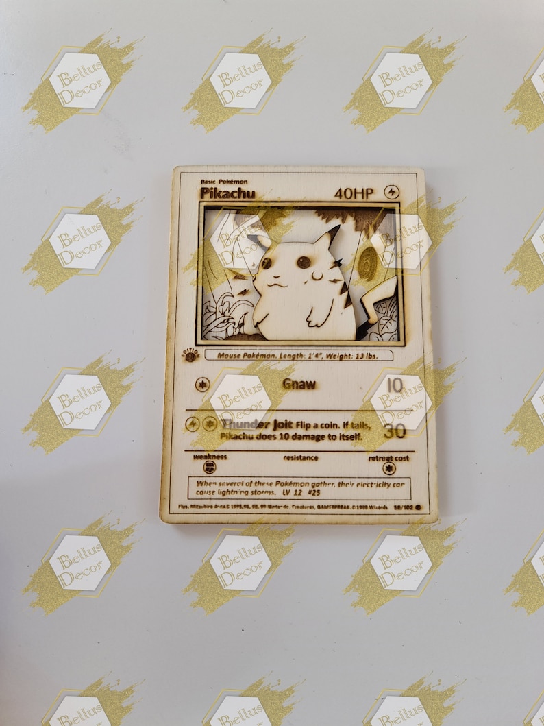 Pikachu Pokemon Card Laser Cutting File .svg .lbrn2 .dxf - Etsy