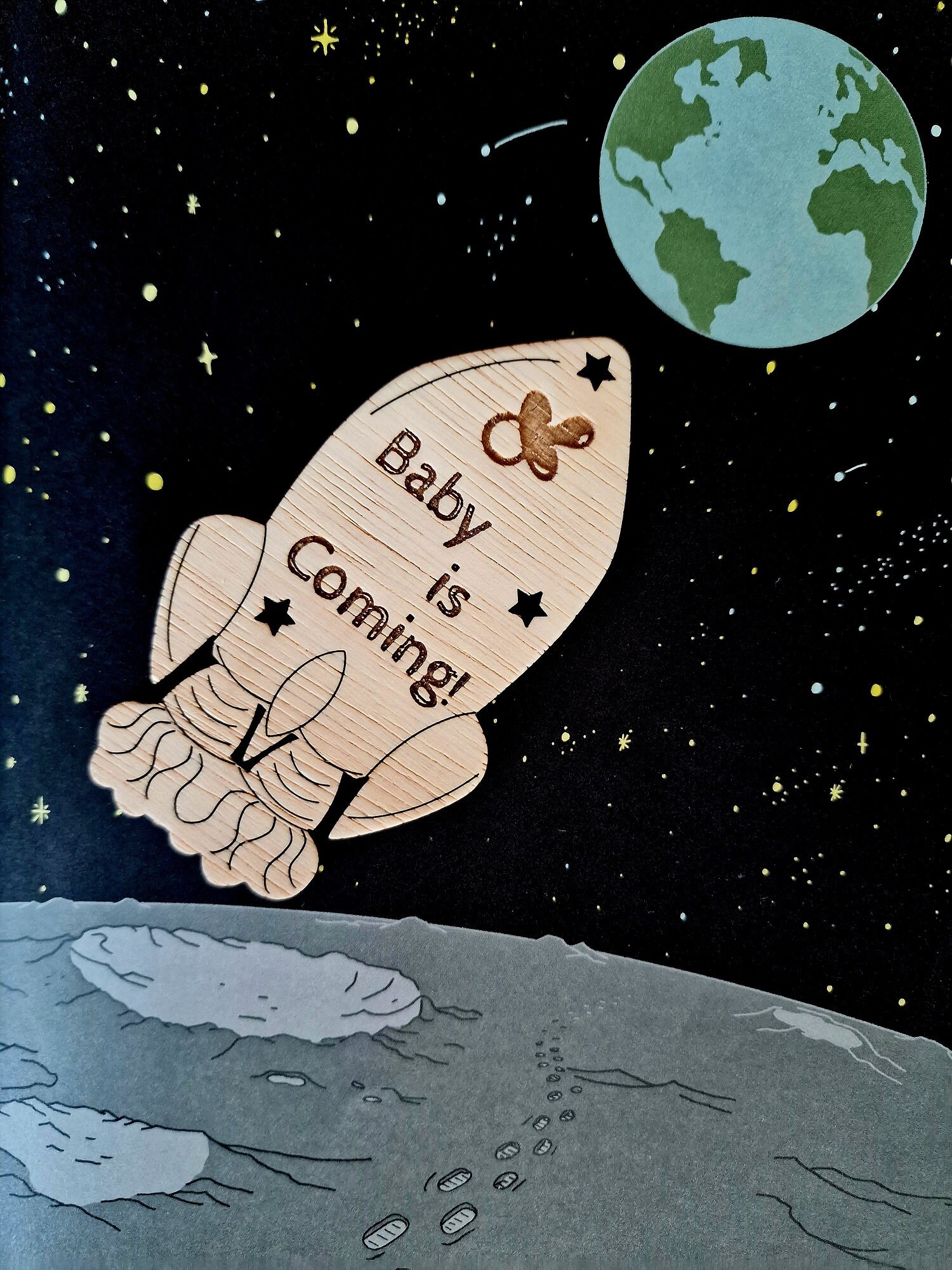 18 Baby Milestones ROCKET Wood Cards Newborn Month Tracker - Etsy