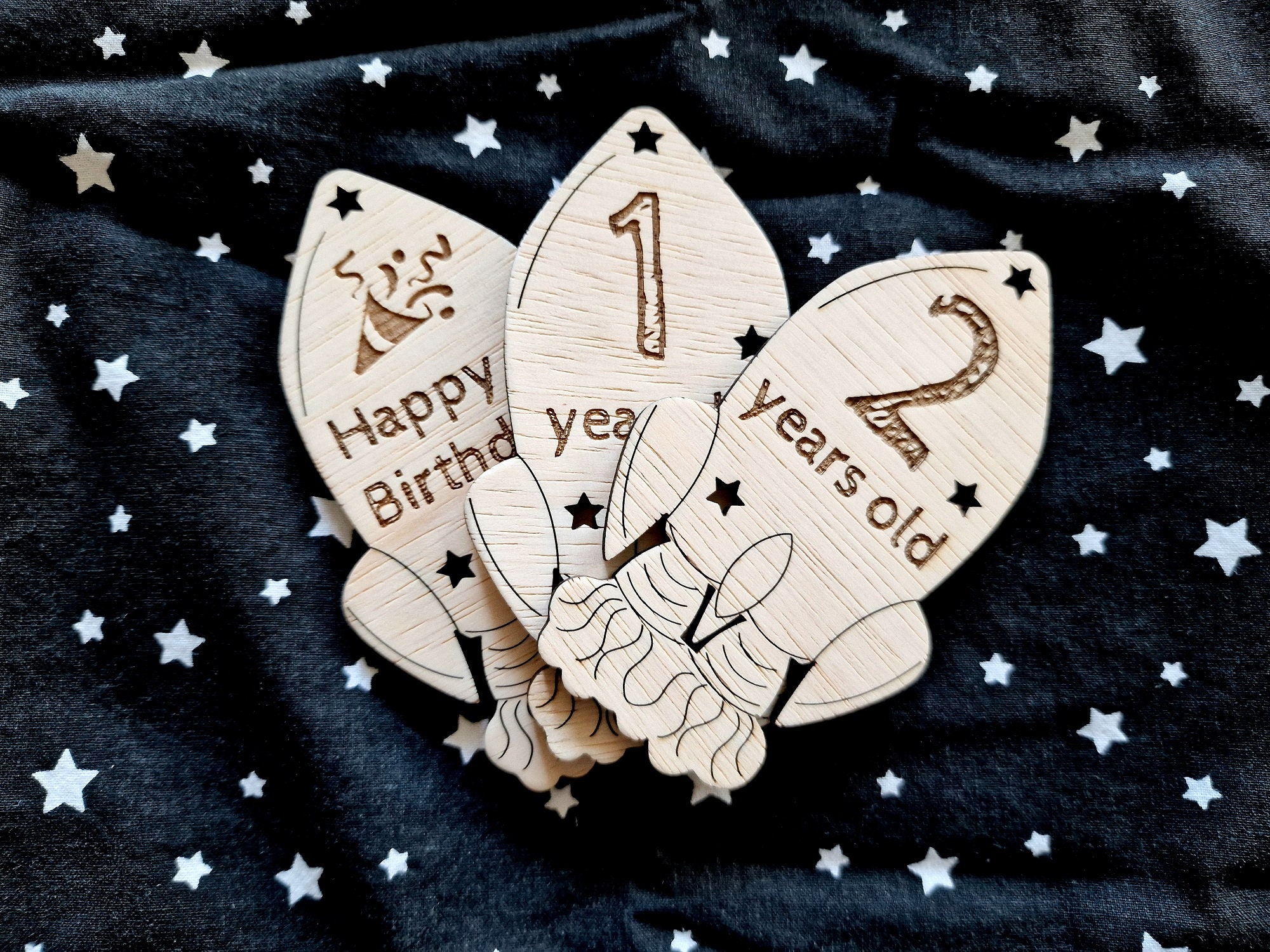 18 Baby Milestones ROCKET Wood Cards Newborn Month Tracker - Etsy