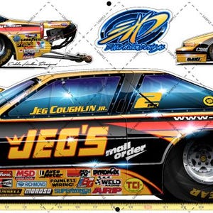 Jeg Caughlin Jr. Pro Stock Olds Cutlass, LARGE 23" "nitro Heads" Wall ...