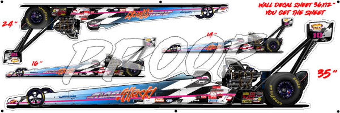 Cory Mac's fictional Top Fuel Dragster, LARGE 35 nitro Heads Wall ...