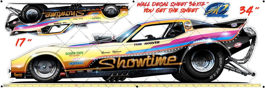 Tom Hoover Showtime Nitro Corvette Funny Car. Huge 35 &17 NITRO Heads ...