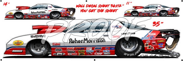 Lee Shepherd's Reher-morrison Pro Stock Camaro, LARGE 35" "nitro Heads ...