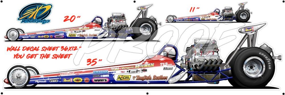 Tom the Mongoose Mcewen English Leather Top Fuel Dragster, LARGE 35 ...