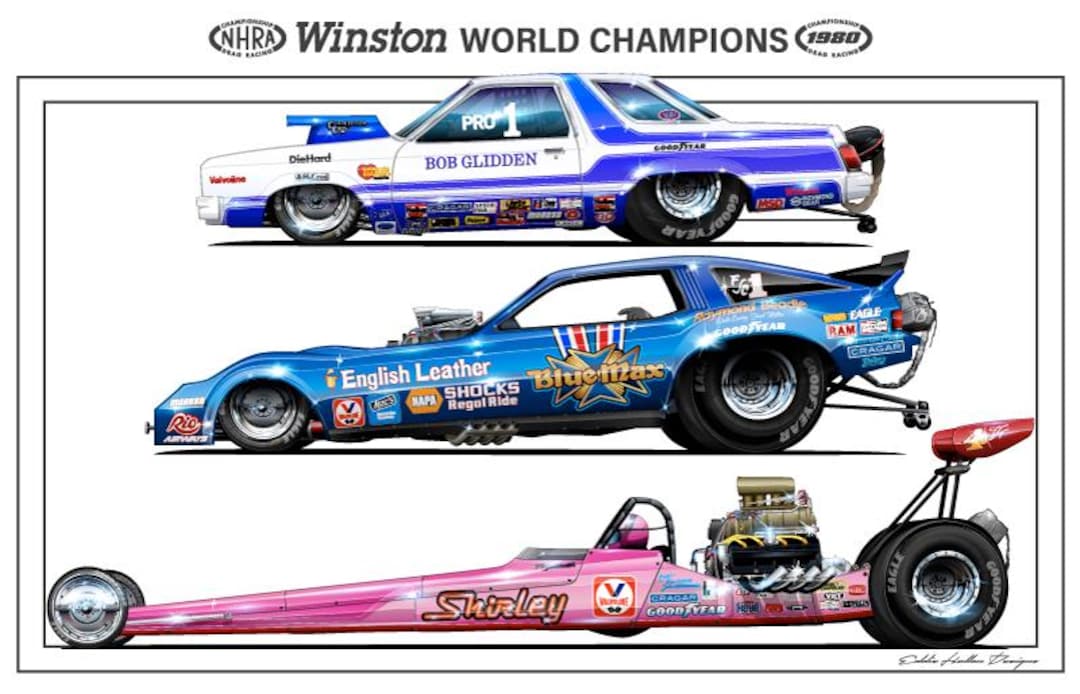1980 NHRA Championship Posters Rendering 2 Side Print - Etsy
