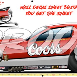 Tom the Mongoose Mcewen Coors Corvette, Funny Car, LARGE 35" "nitro ...
