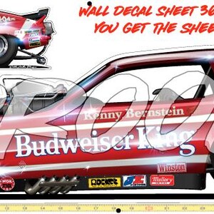 Kenny Bernstein's Bud King Omni, Funny Car, LARGE 35" "nitro Heads ...