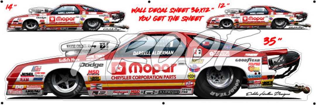Darrell Alderman's Mopar Pro Stock Daytona, LARGE 35" "nitro Heads ...