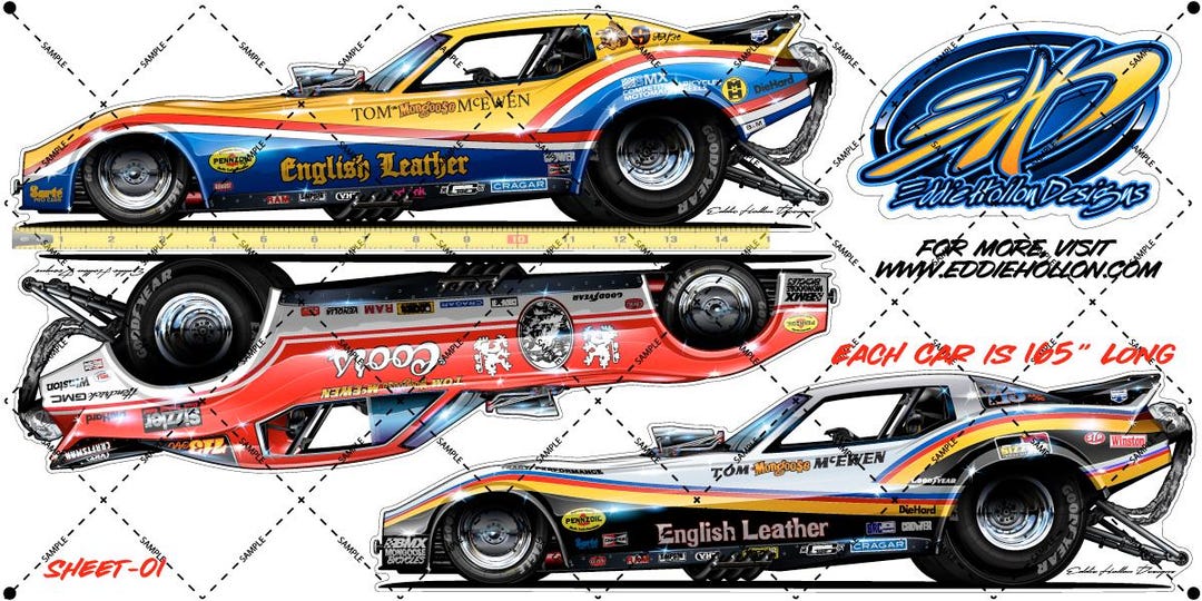 Tom the Mongoose Mcewen 3 Corvette Group Corvette AA Funny Cars 16.5 ...