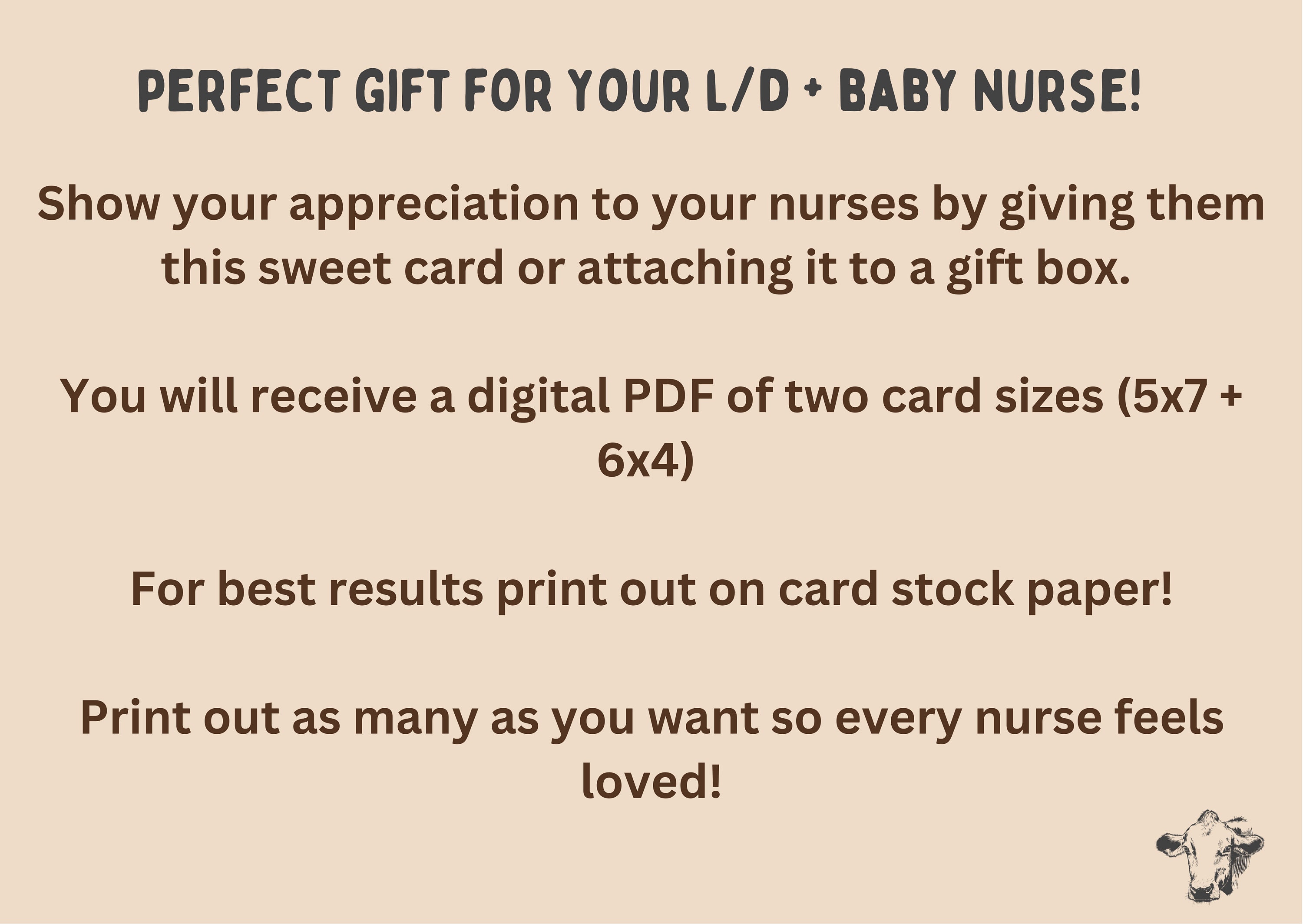 Thank You Card for Nurses - Floral Sage - Digital Download - Etsy