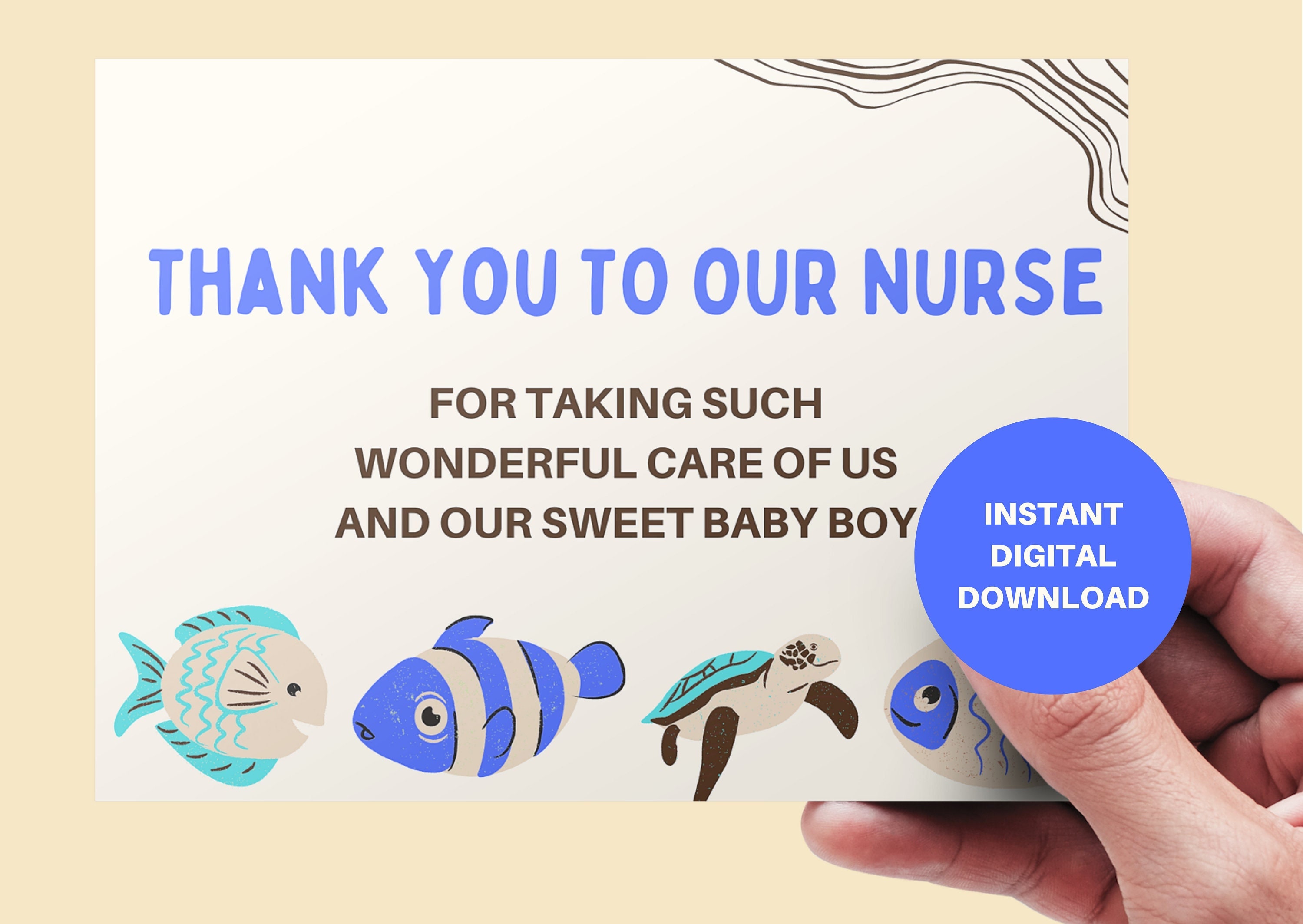 Thank You Card for Nurses (labor,delivery,postpartum,newborn) Baby Boy ...