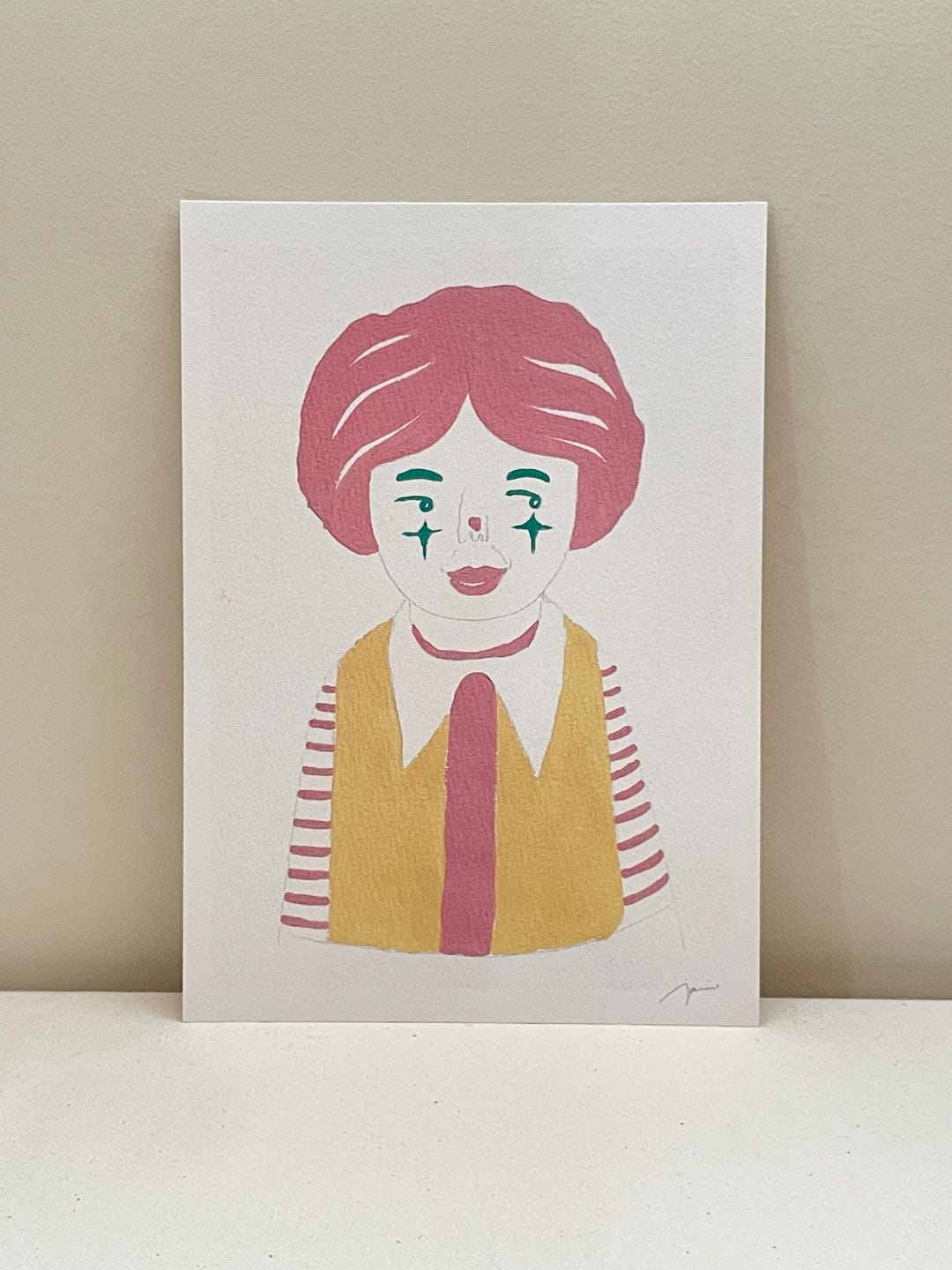 The Ronald Mcdonald | Art Print | Signed Art | A4 | Perlino Cotton ...