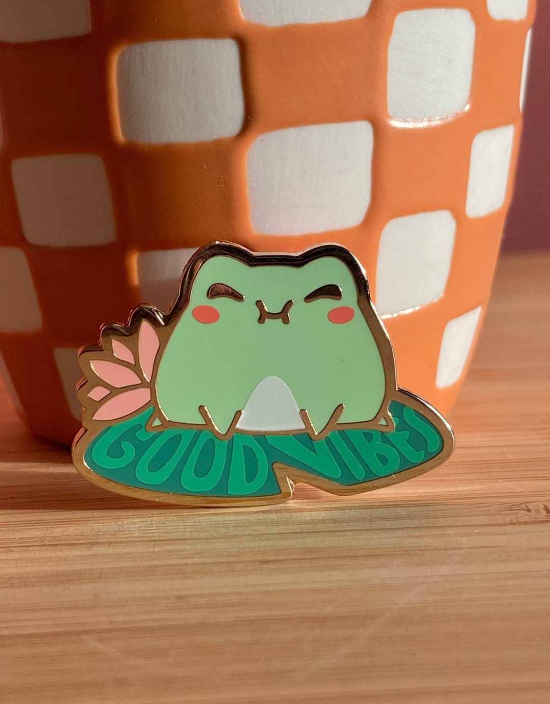 Good Vibes Froggy Cute Frog Enamel Pin - Etsy