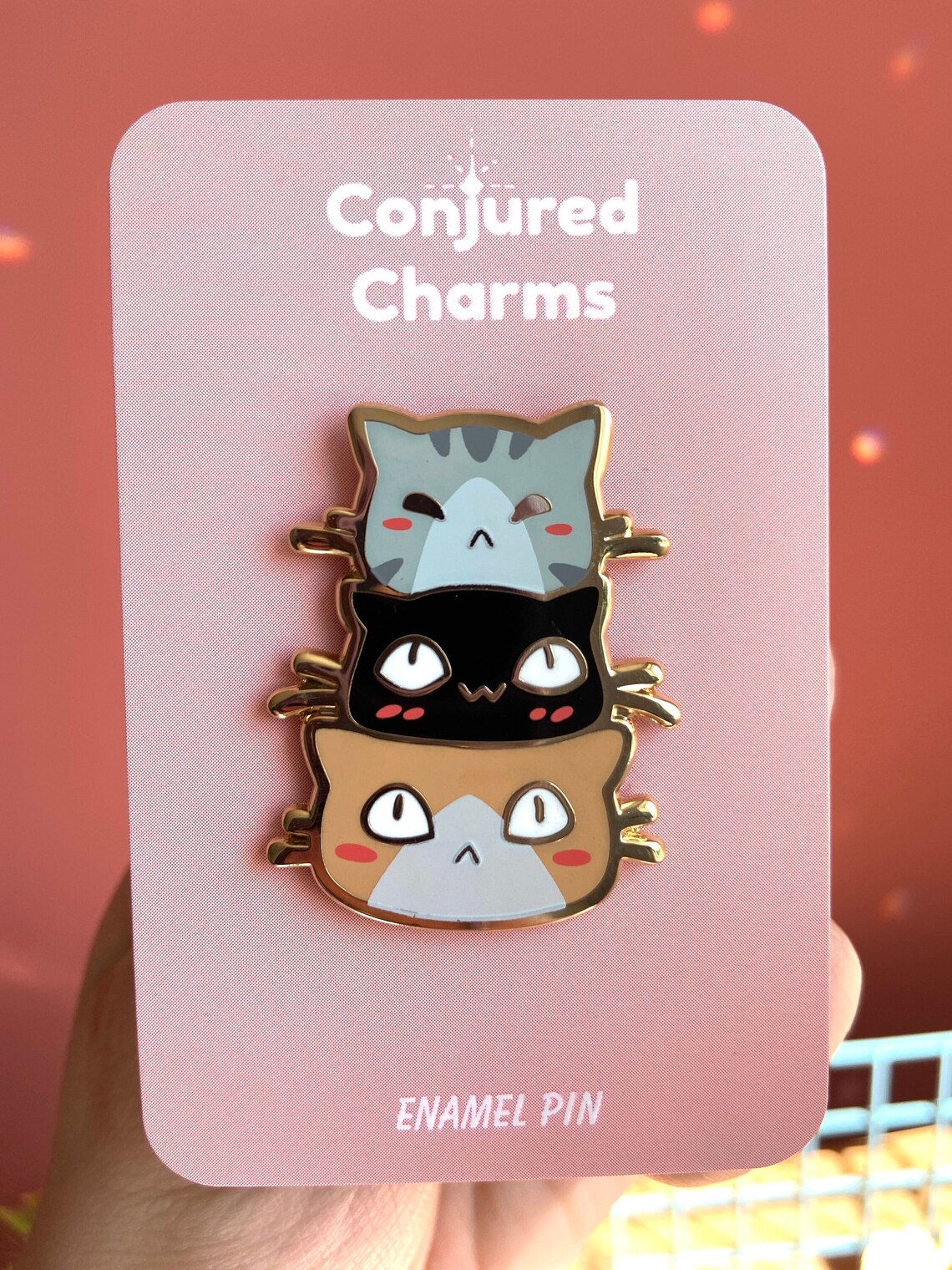 Stacked Cats Enamel Pin - Etsy