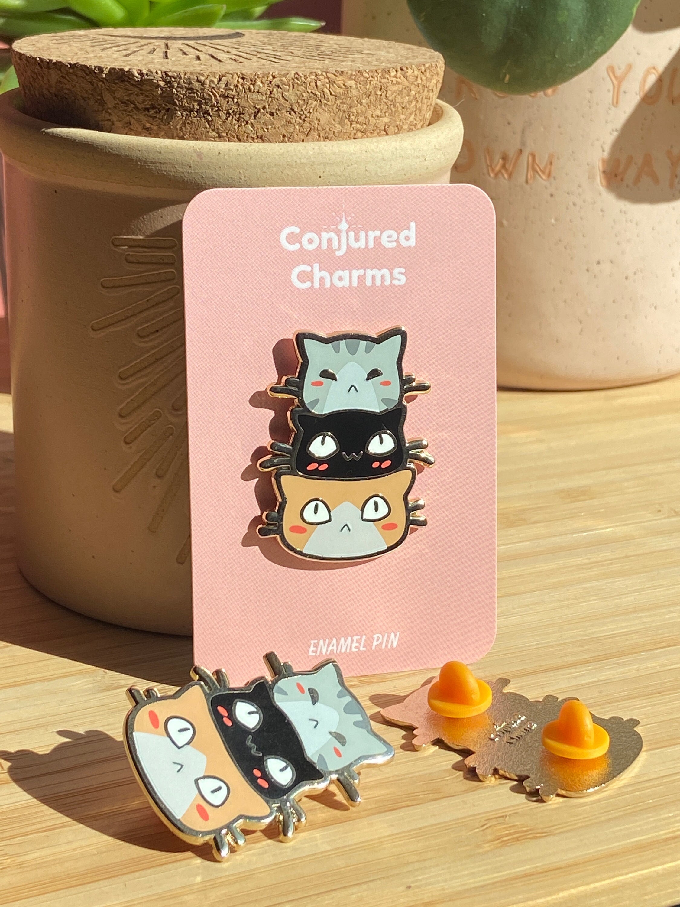 Stacked Cats Enamel Pin - Etsy