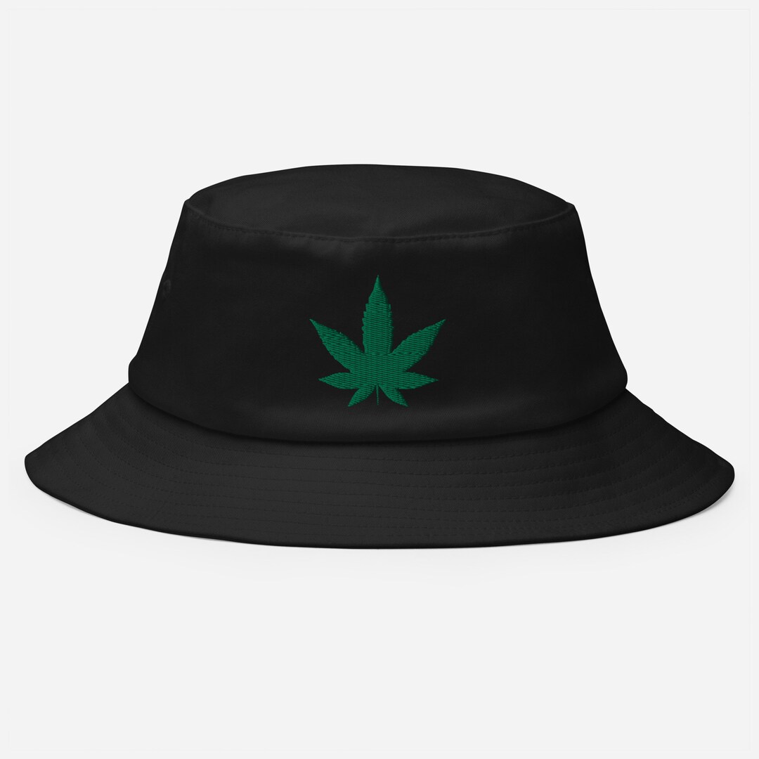 Classic Cannabis Leaf Weed Bucket Hat: Embroidered Design Available in ...