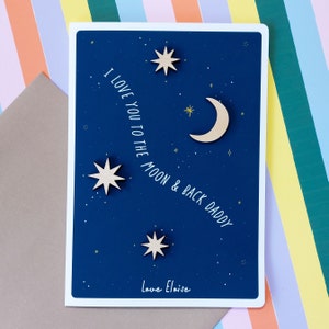 Personalised Father's Day Card, Space Fathers Day Card, Love You Daddy ...