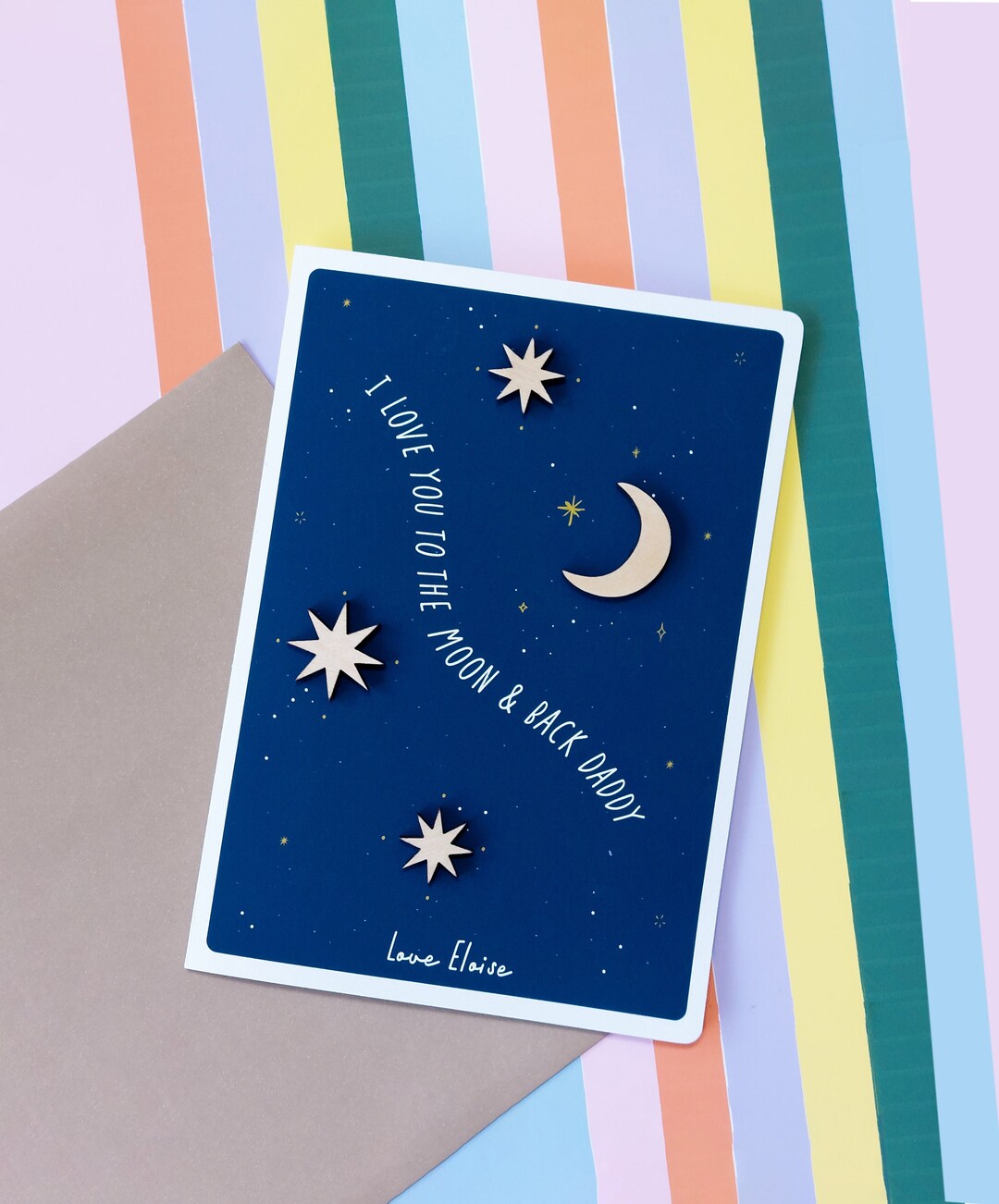 Personalised Father's Day Card, Space Fathers Day Card, Love You Daddy ...