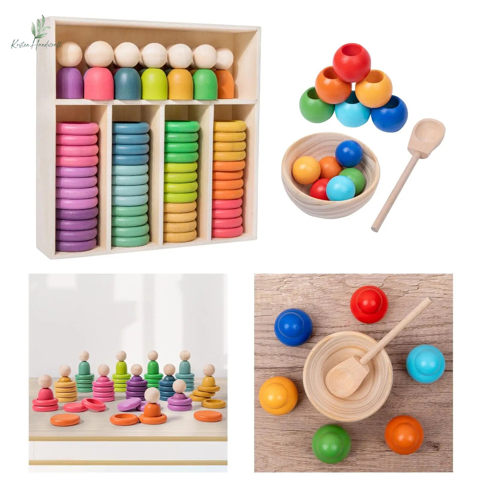Rainbow Fine Motor Sorting Set Color Sorting Montessori - Etsy