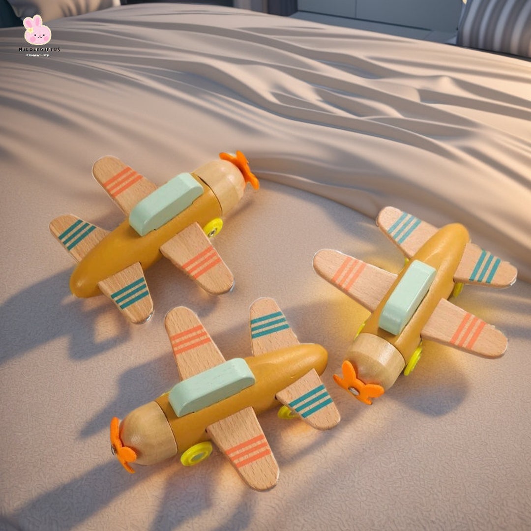 Flying Wooden Plane Baby Toy Puzzle, Toddler Toy, Wooden Aeroplane ...