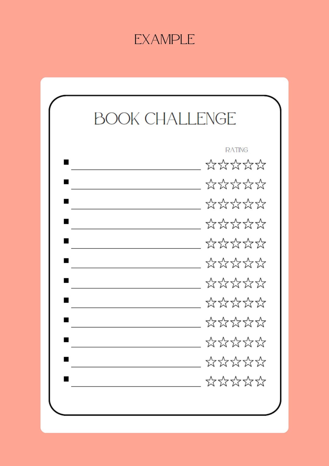 Printable Book Challenge Templates, A4/a5/letter, Instant Download PDF ...