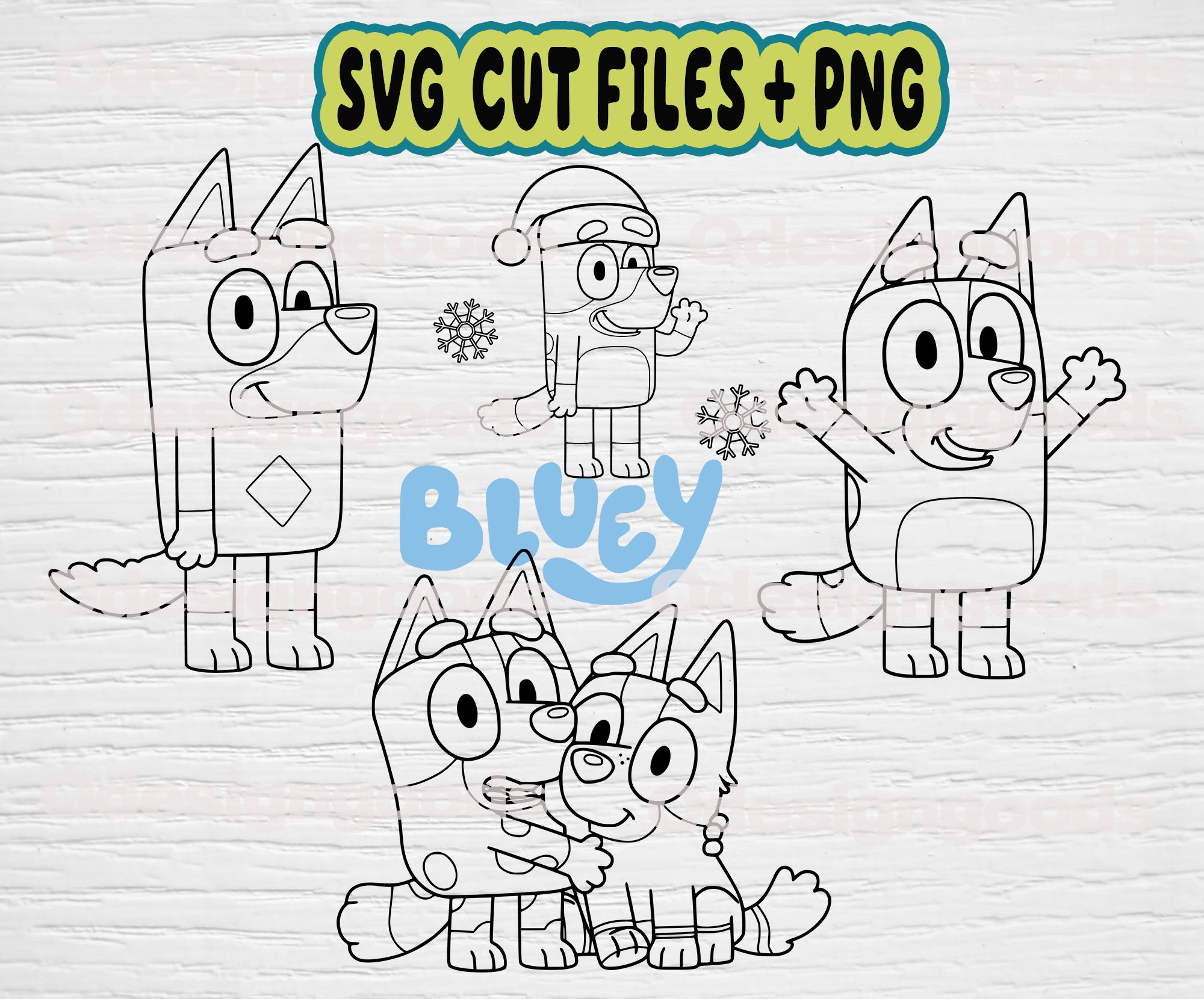 Bluey Svg Cut Files For Cricut Bluey Layered Svg Bingo Rusty Etsy Canada