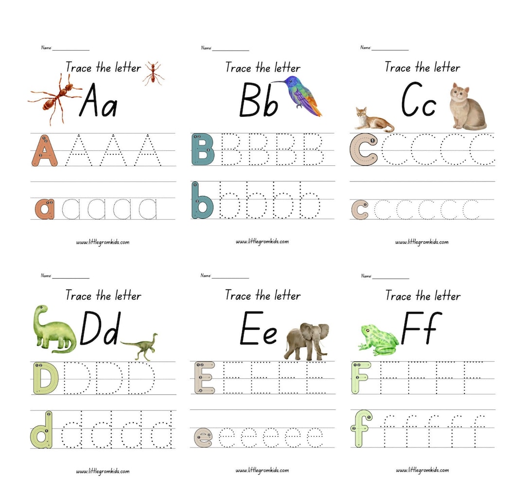 A-Z Animal Letter Tracing Activity Digital Printable - Etsy