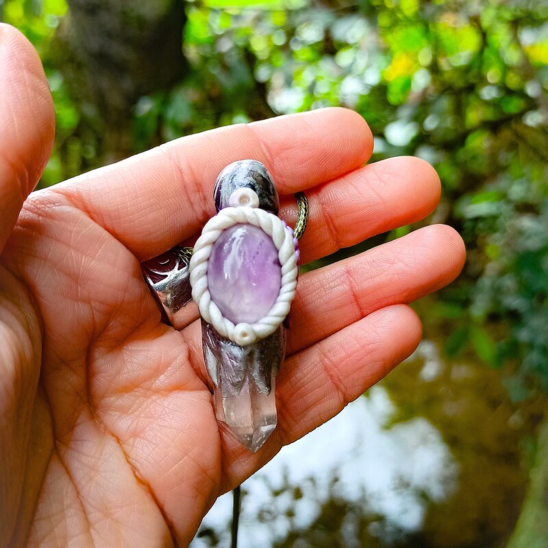 Crystal Clay Pendant - Etsy