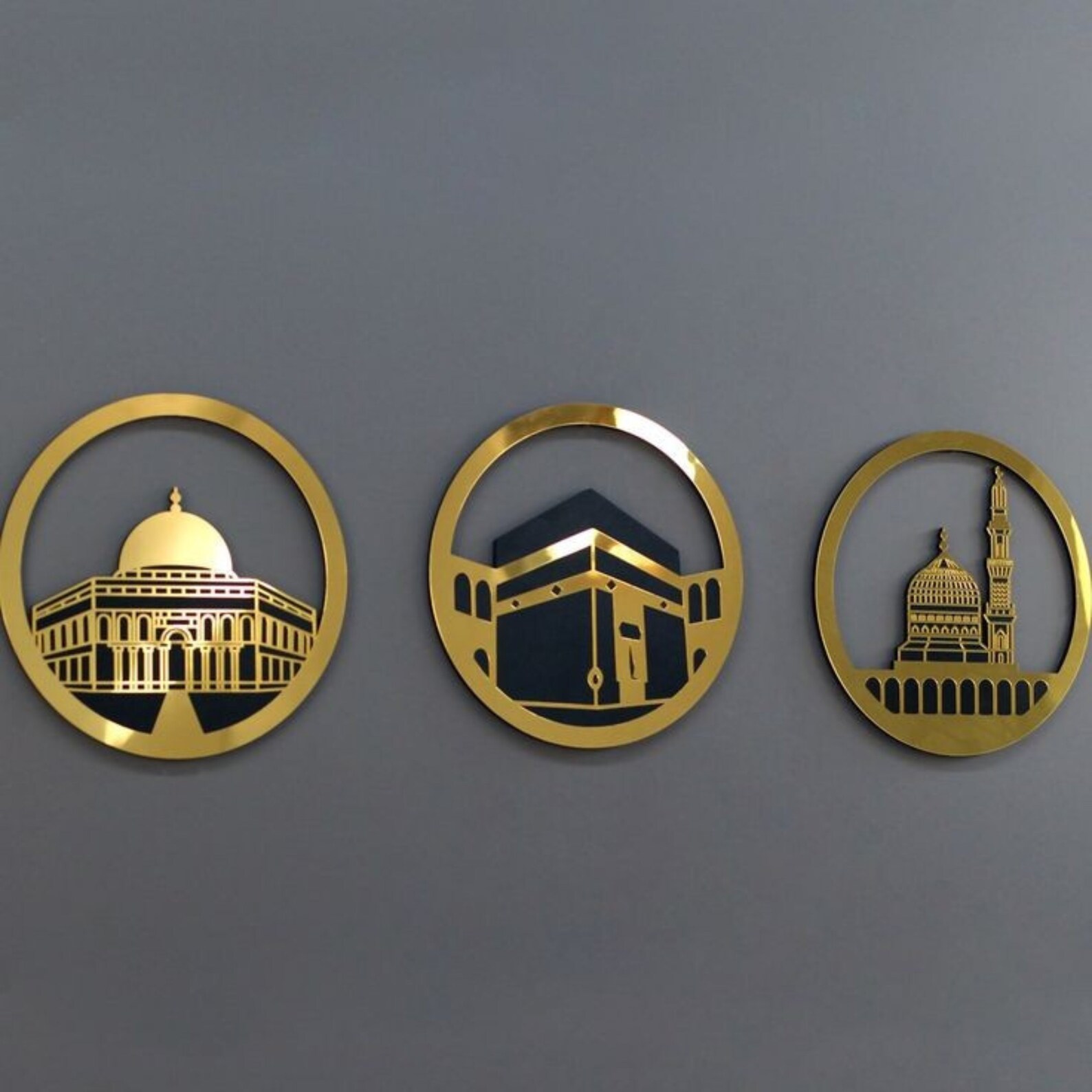 Circular Set of Masjid Al Aqsa Masjid Al-haram & Masjid An-nabawi ...