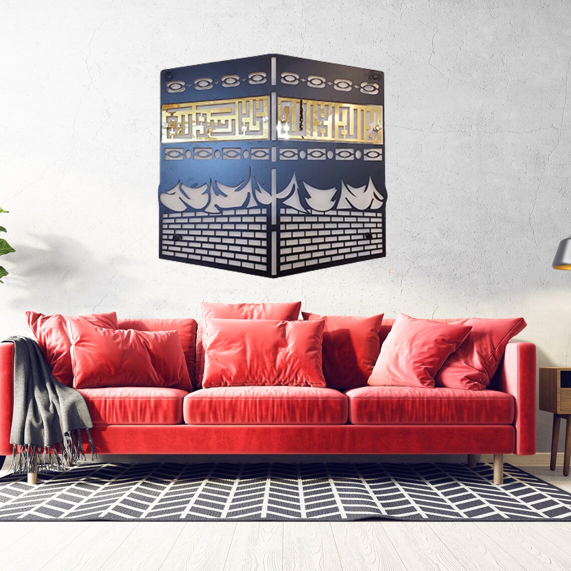 3D Kaaba Metal Wall Art Written First Kalima & Allah Name in - Etsy