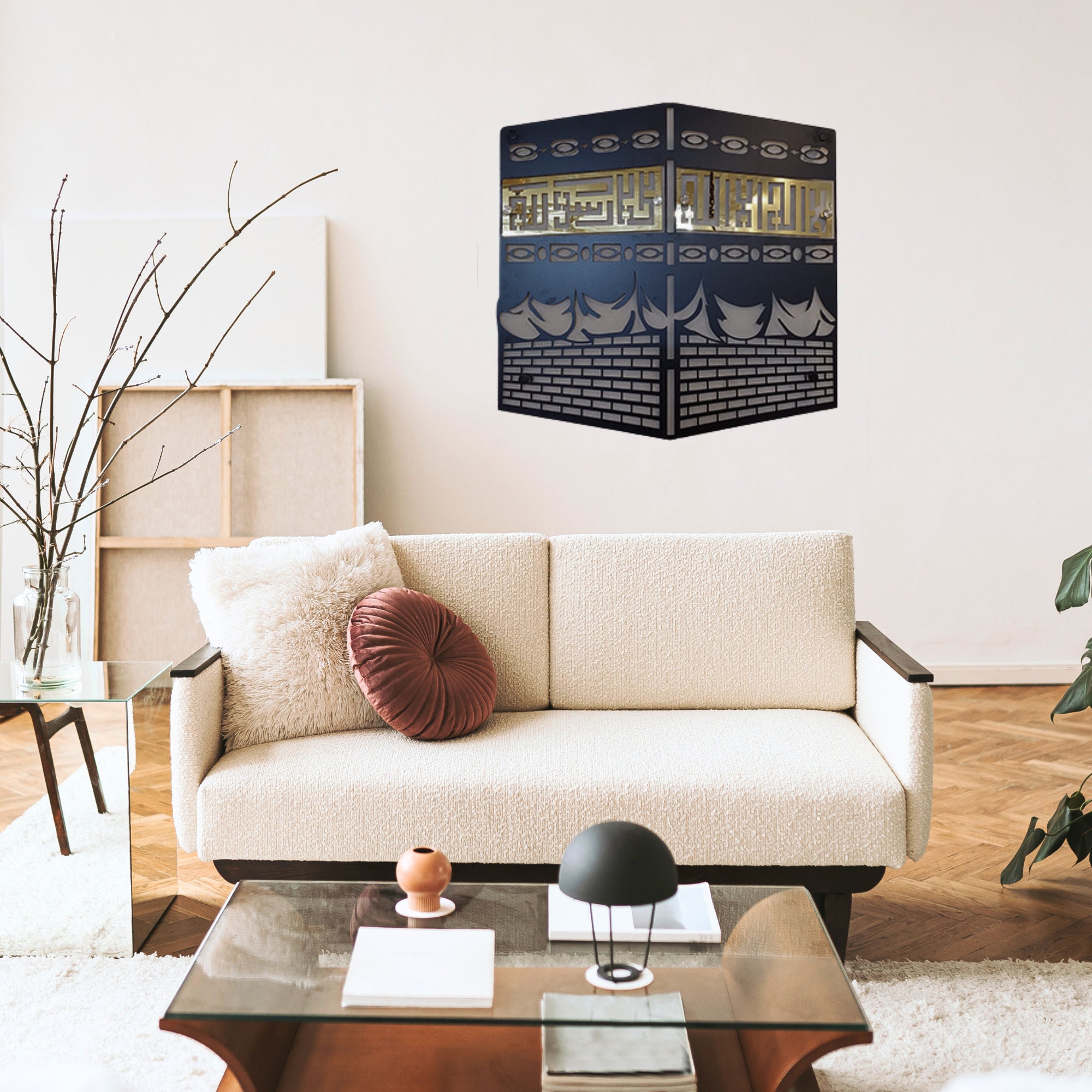 3D Kaaba Metal Wall Art Written First Kalima & Allah Name in - Etsy