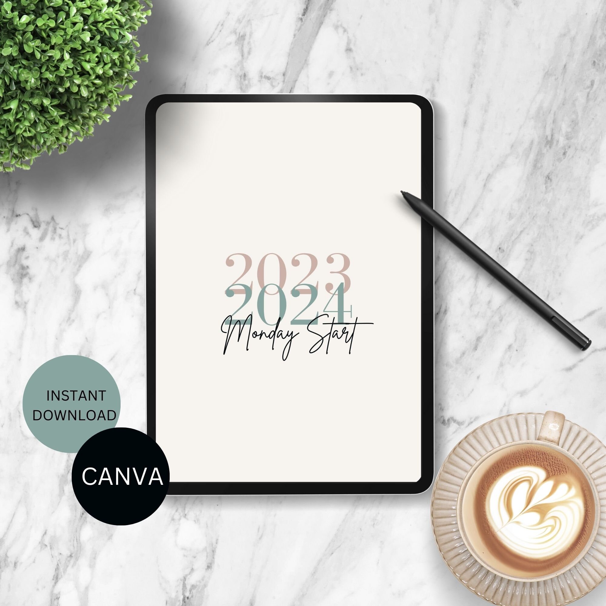 Editable 2023 2024 Calendar Template, Calendar Printable, Calendar ...