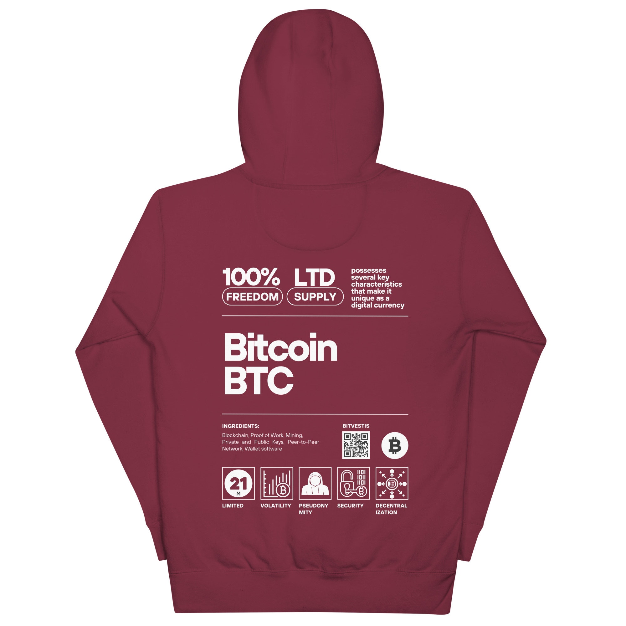 Bitcoin Label Hoodie: Premium Comfort for Crypto Lovers! Classic Style ...