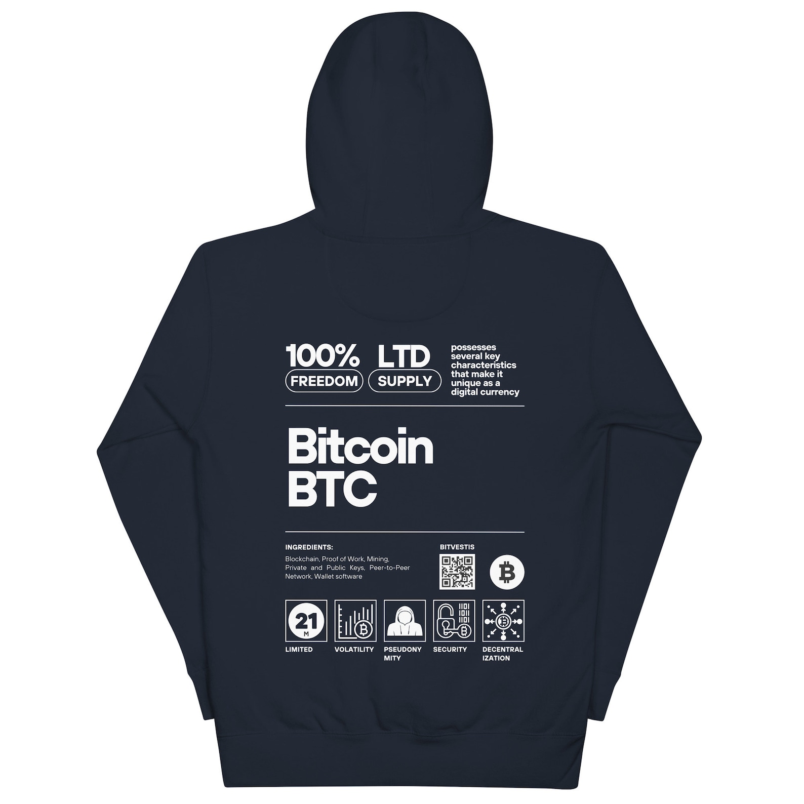 Bitcoin Label Hoodie: Premium Comfort for Crypto Lovers! Classic Style ...
