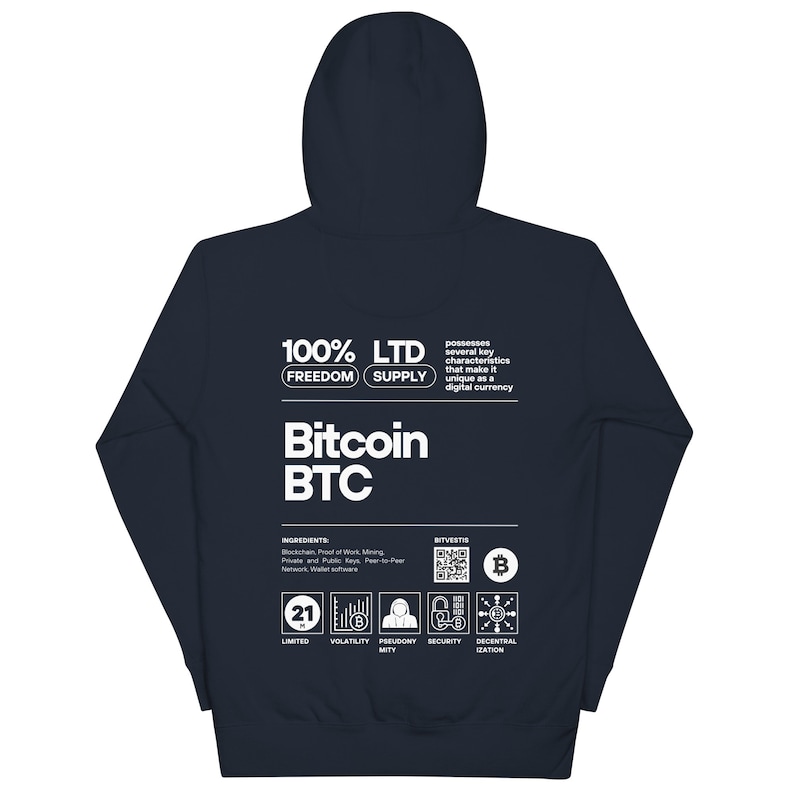Bitcoin Label Hoodie: Premium Comfort for Crypto Lovers! Classic Style ...
