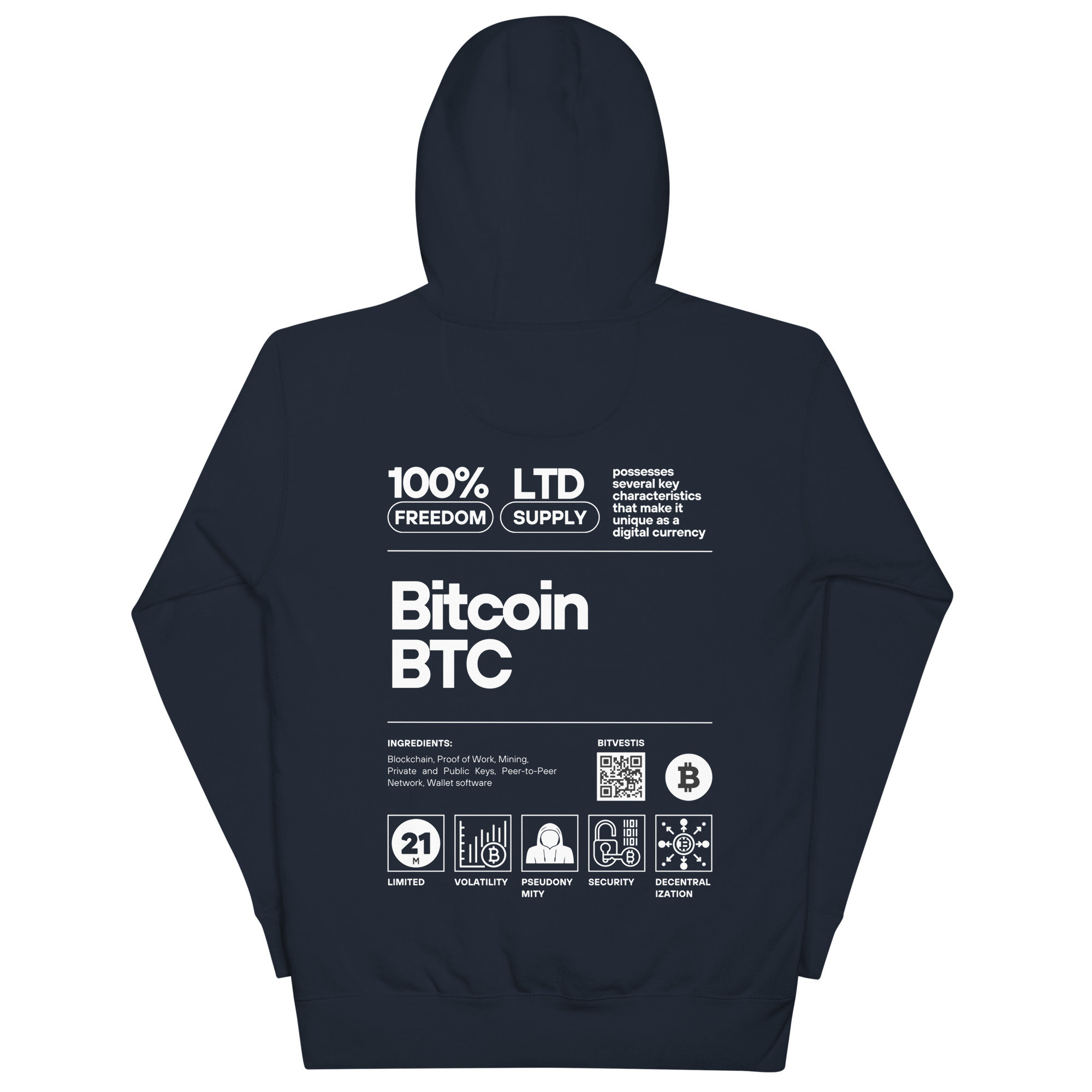 Bitcoin Label Hoodie: Premium Comfort for Crypto Lovers! Classic Style ...