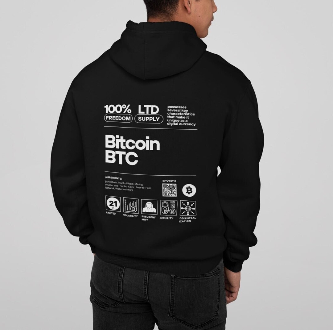 Bitcoin Label Hoodie: Premium Comfort for Crypto Lovers Classic Style ...