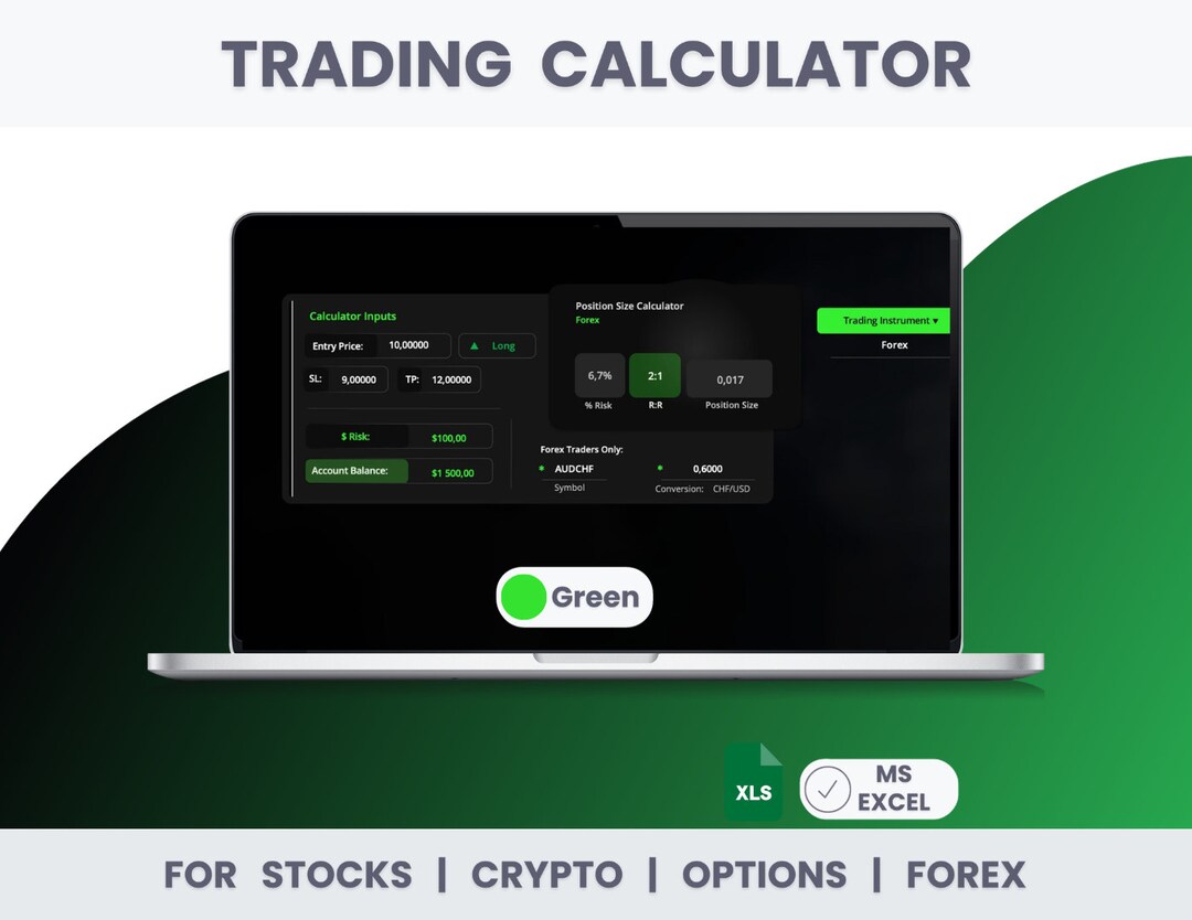 Trading Position Size Сalculator in Excel. Trading Calculator - Etsy
