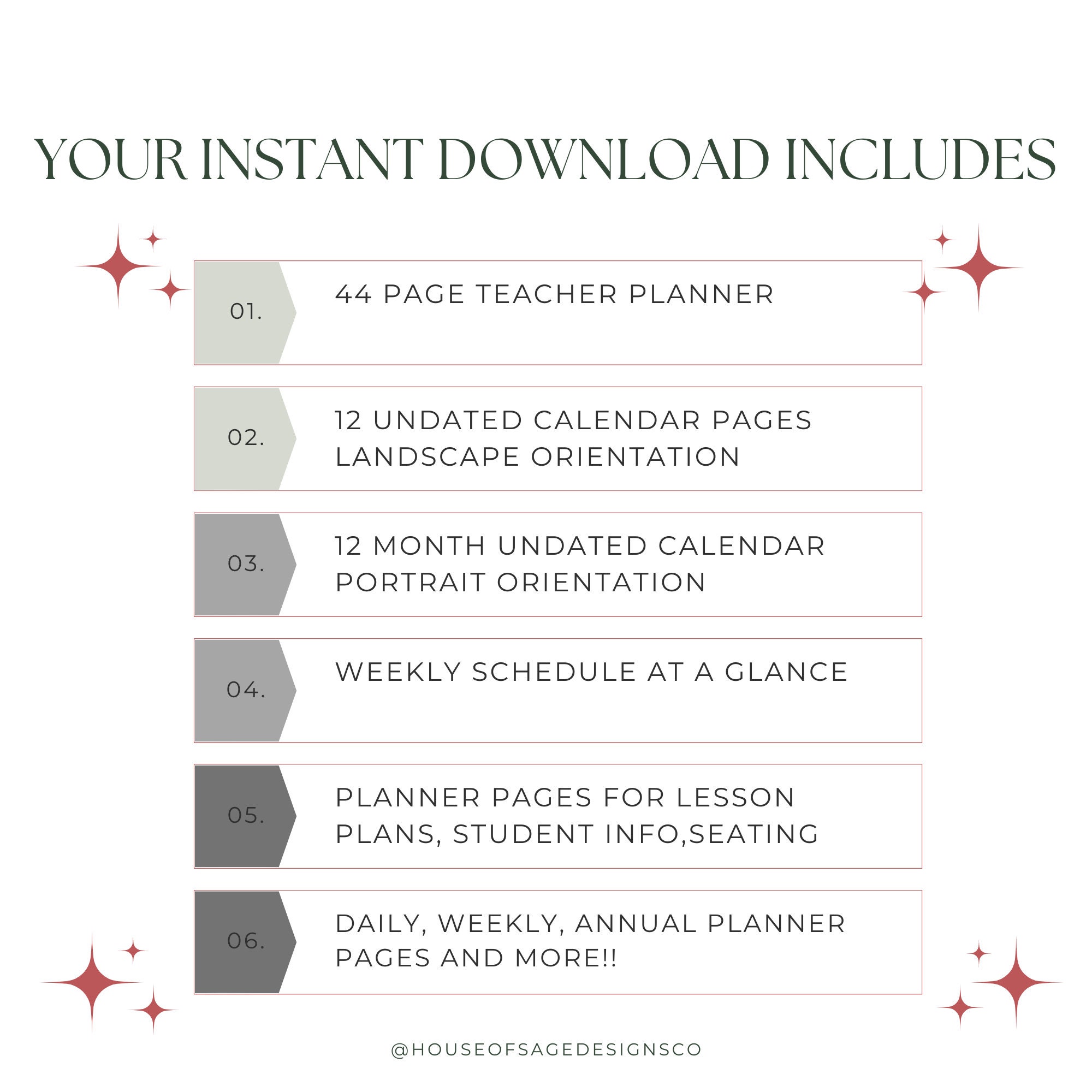 Printable Teacher Planner, Classroom Planner, Lesson Planner, PDF ...
