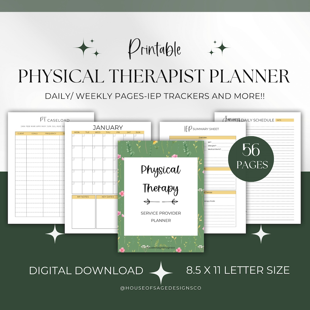 Physical Therapy Planner, IEP Trackers, PT Planner, School PT Planner ...