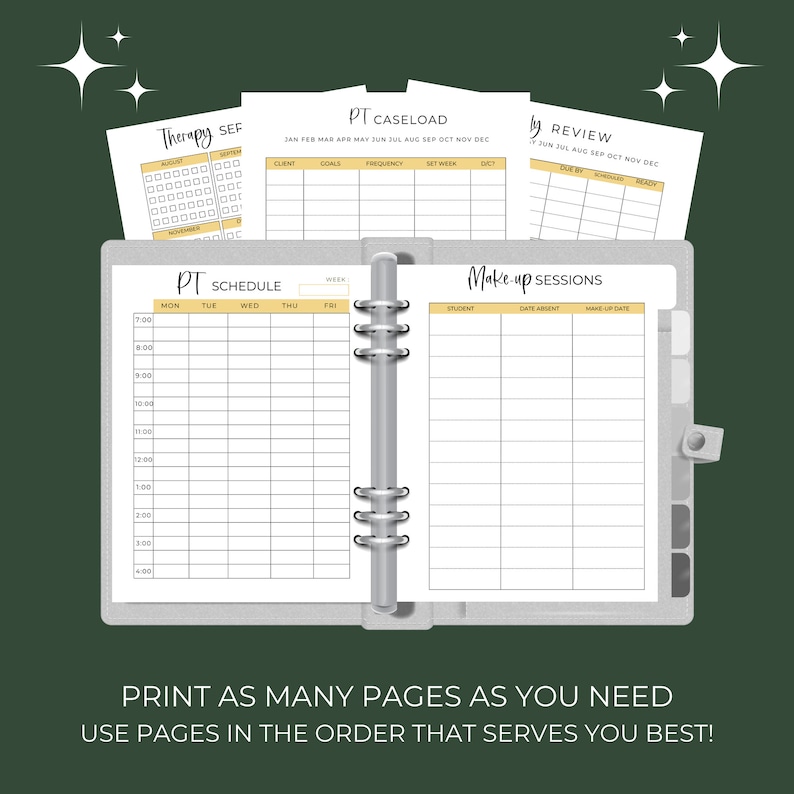 Physical Therapy Planner, IEP Trackers, PT Planner, School PT Planner ...