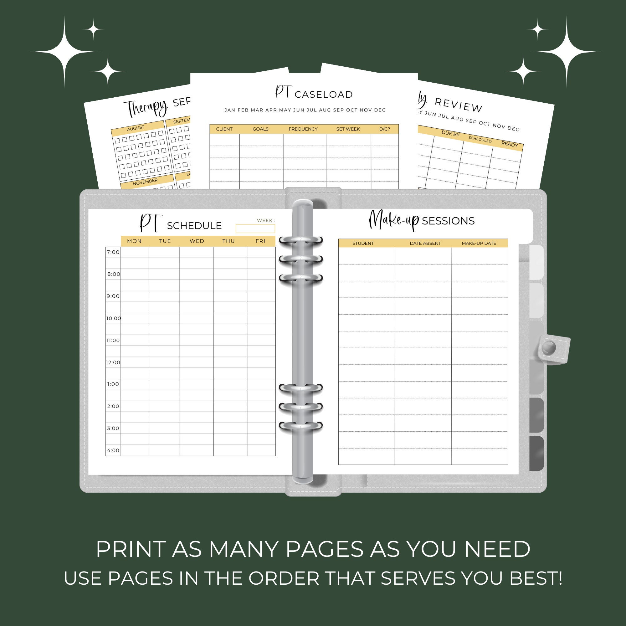 Physical Therapy Planner, IEP Trackers, PT Planner, School PT Planner ...