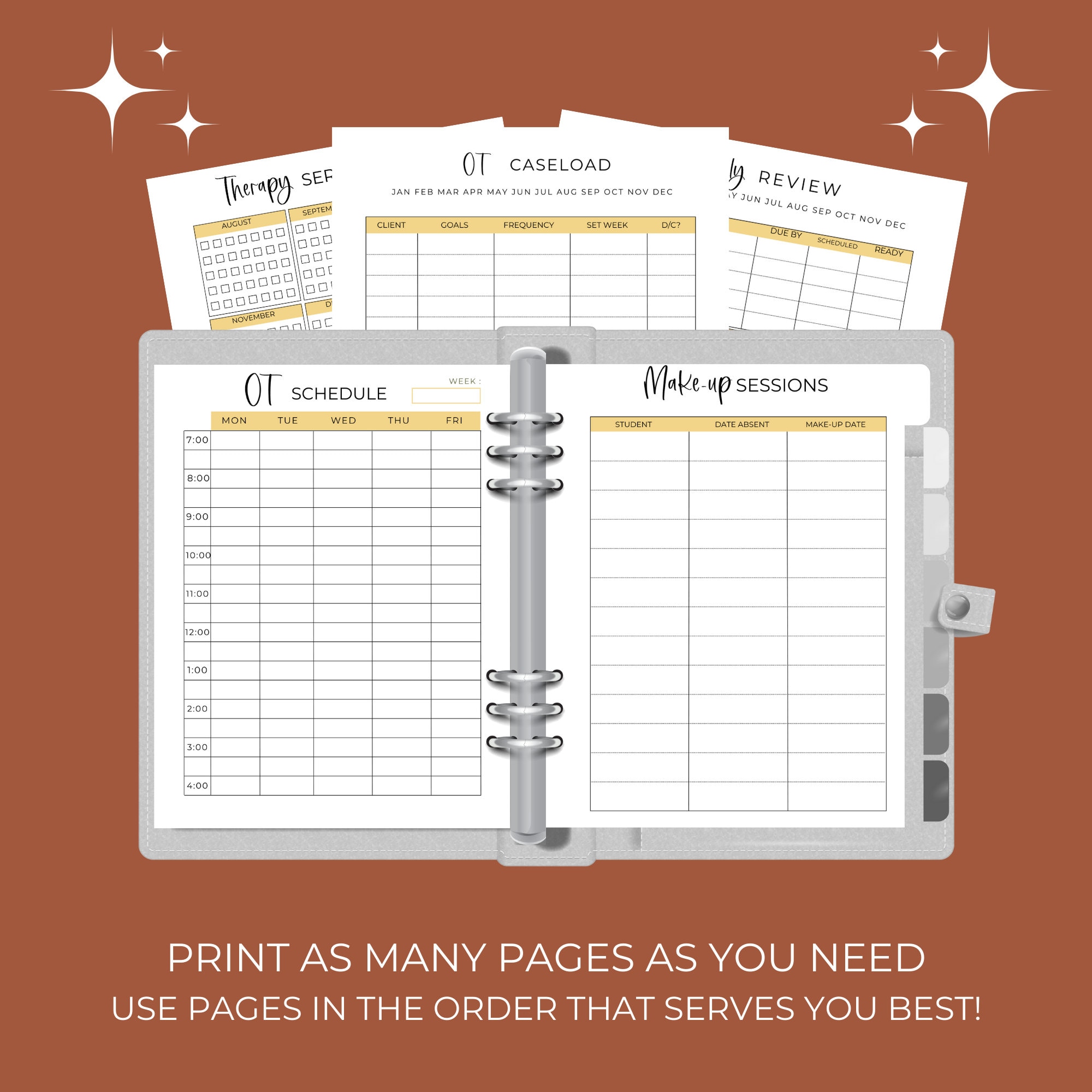 Occupational Therapy Planner, IEP Trackers, OT Planner, School OT ...