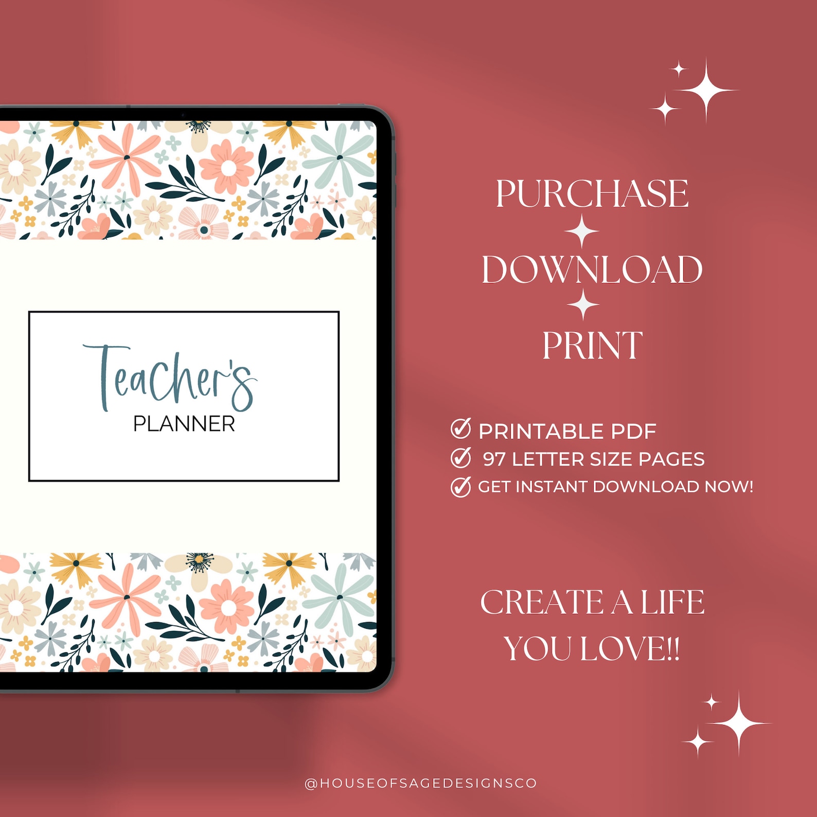 Printable Teacher Planner, Classroom Planner, Lesson Planner, PDF ...