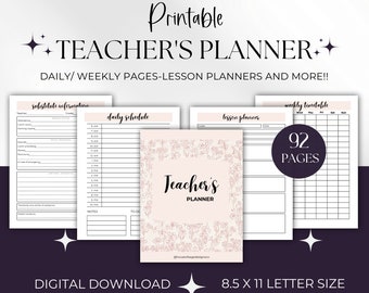 Printable Teacher Planner, Classroom Planner, Lesson Planner, PDF ...
