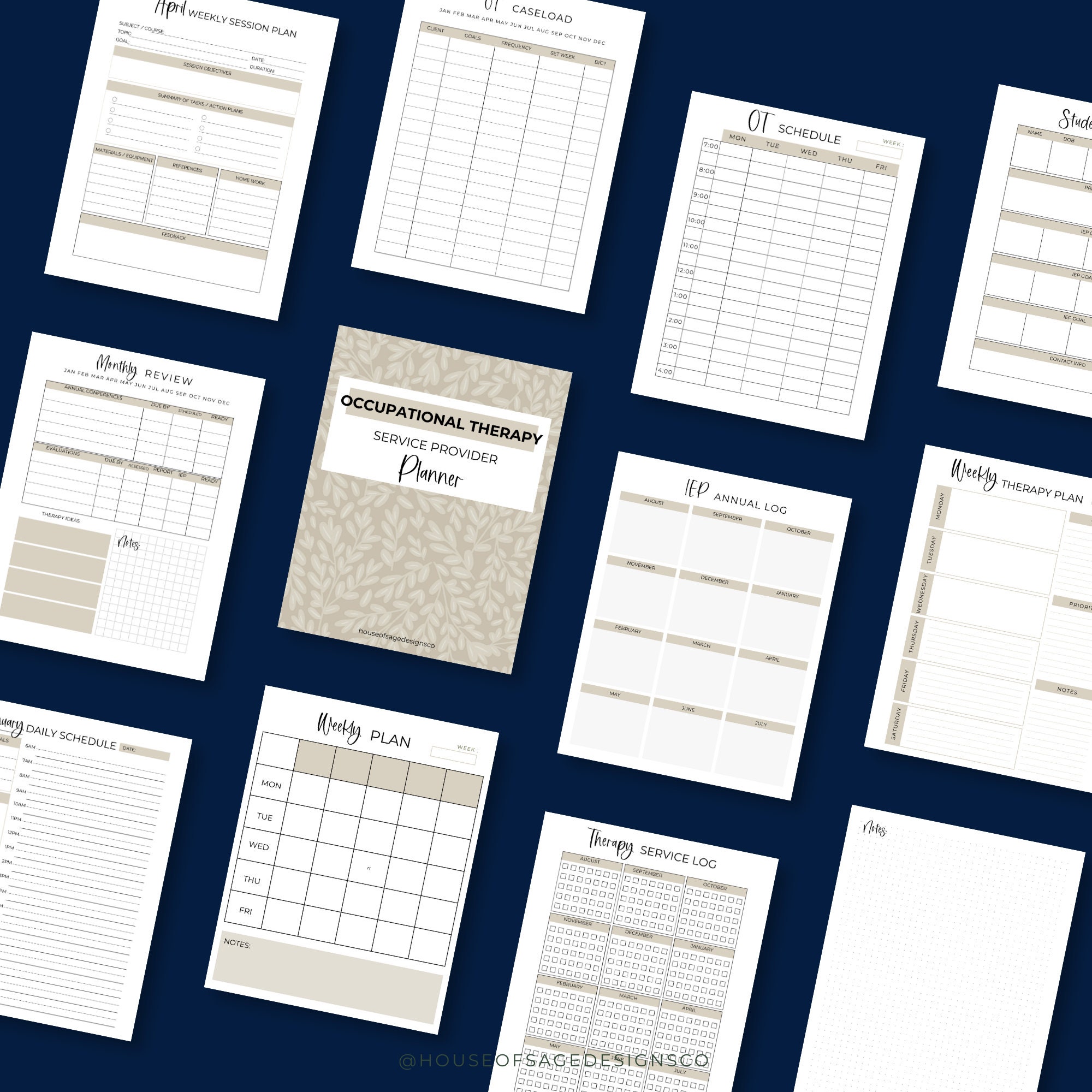 Occupational Therapy Planner, IEP Trackers, OT Planner, School OT ...