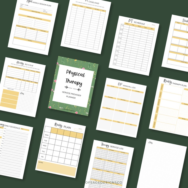 Physical Therapy Planner, IEP Trackers, PT Planner, School PT Planner ...