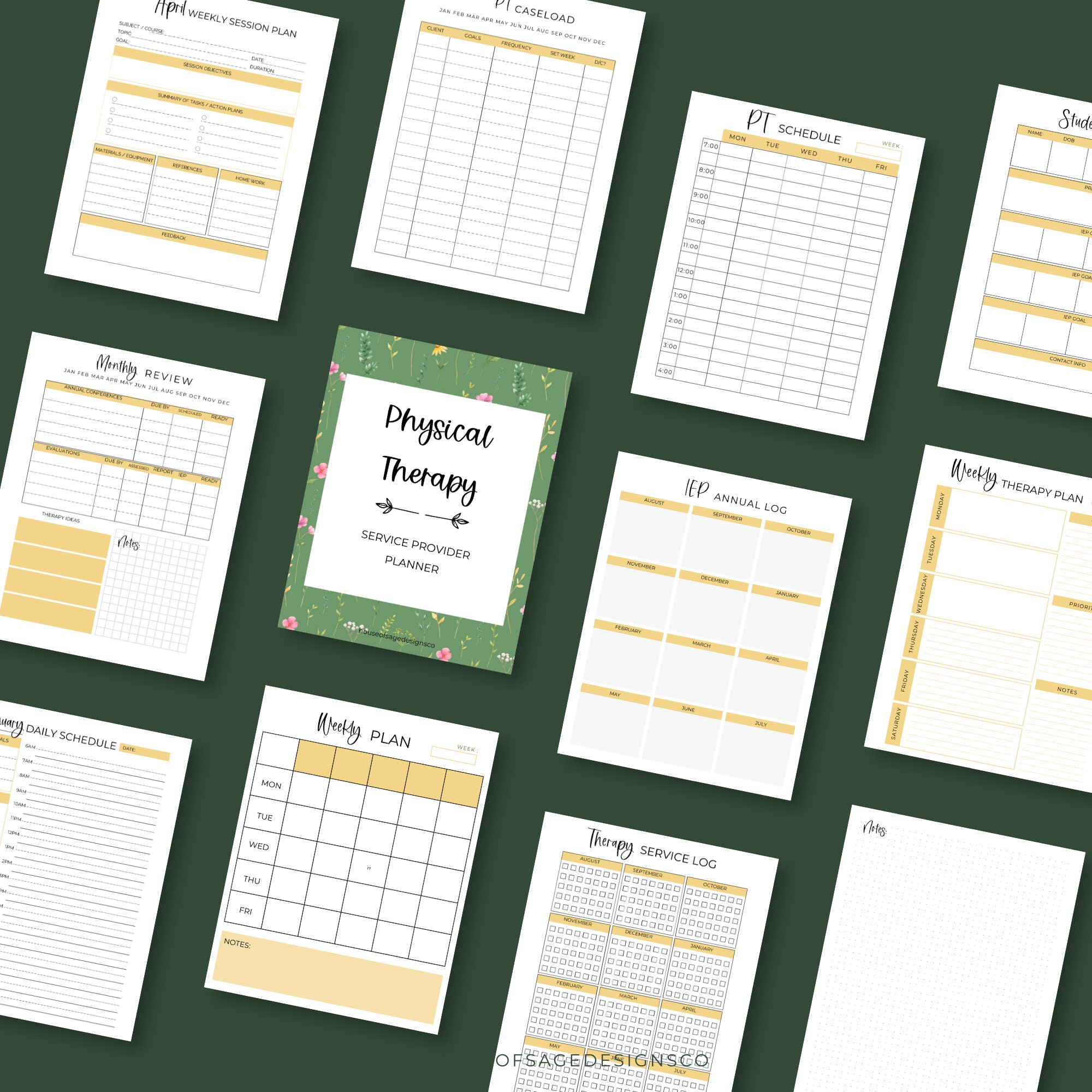Physical Therapy Planner, IEP Trackers, PT Planner, School PT Planner ...