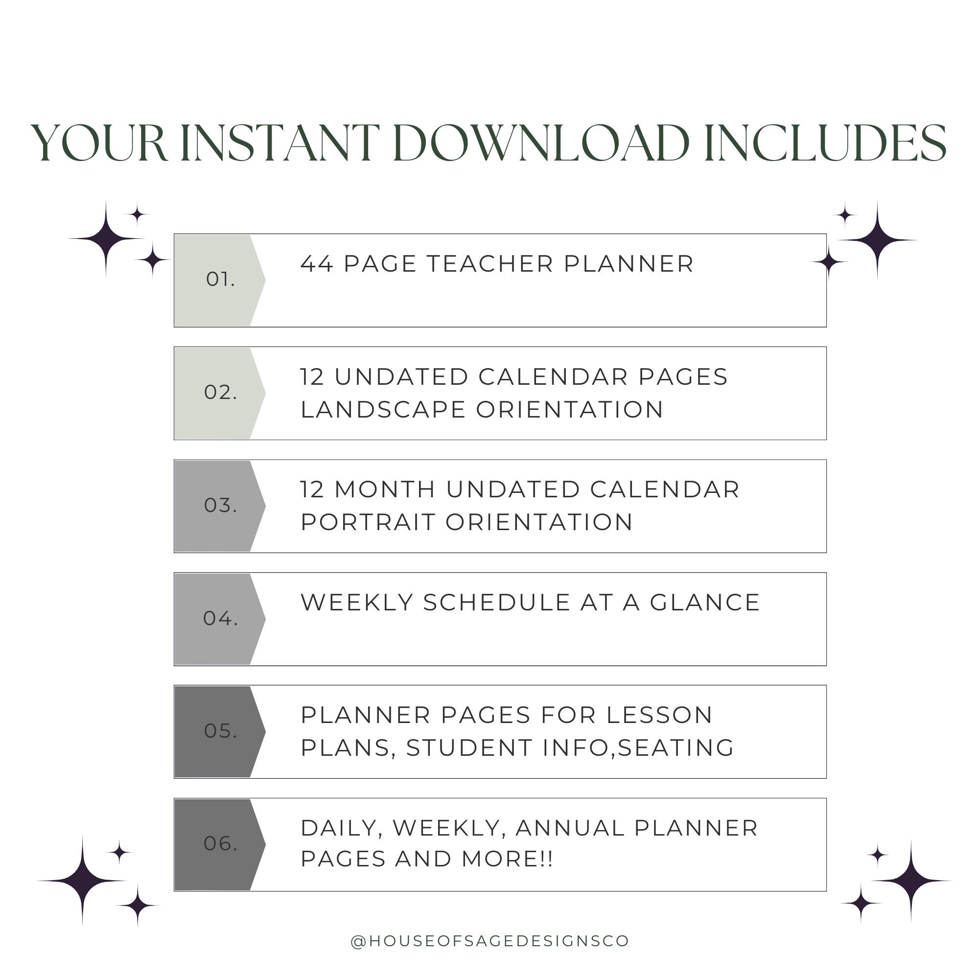 Teachers Planner, Printable Lesson Planner, PDF Teacher Planner ...
