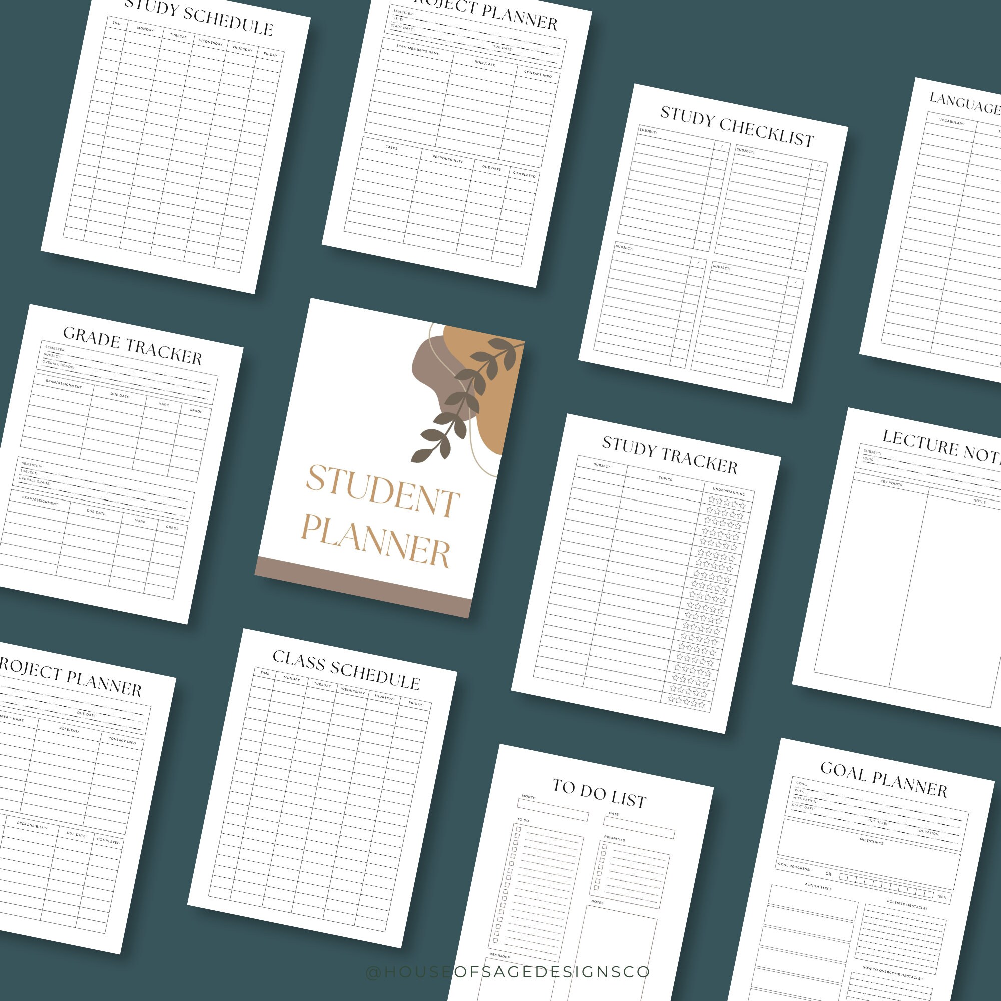 Printable Planner, Boho Inspired Planner, Printable Student Planner ...